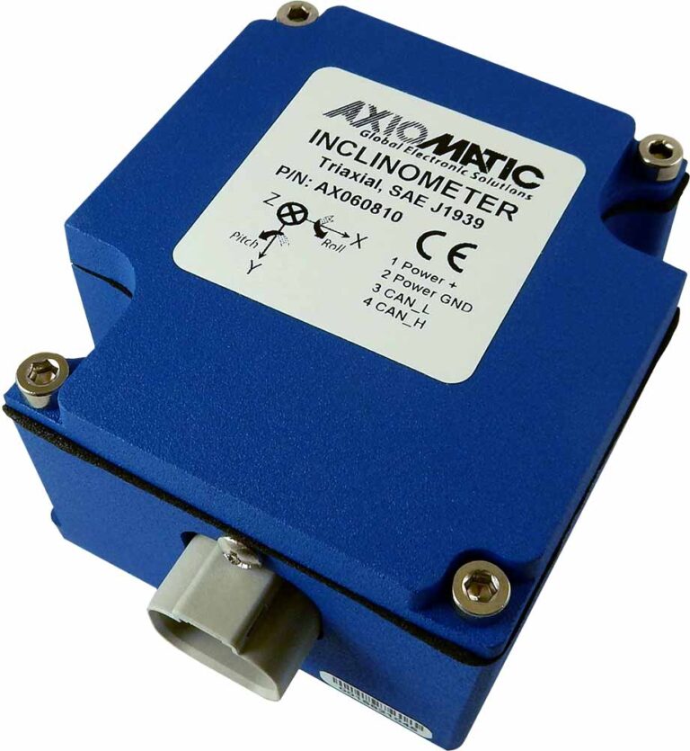 Triaxial Inclinometer, SAE J1939, 1 DT13-4P Connector - Axiomatic